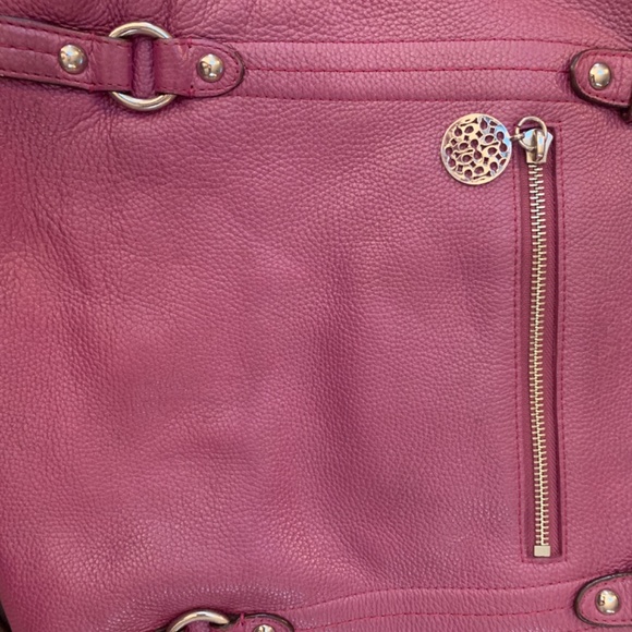 Coach | Bags | Coach Large Shoulder Handbag Tote Raspberry Silver ...